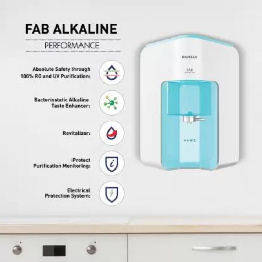 Buy Havells FAB 7 Litre Absoulety Safe RO + UV Water Purifer with 7 Stages, White/Blue